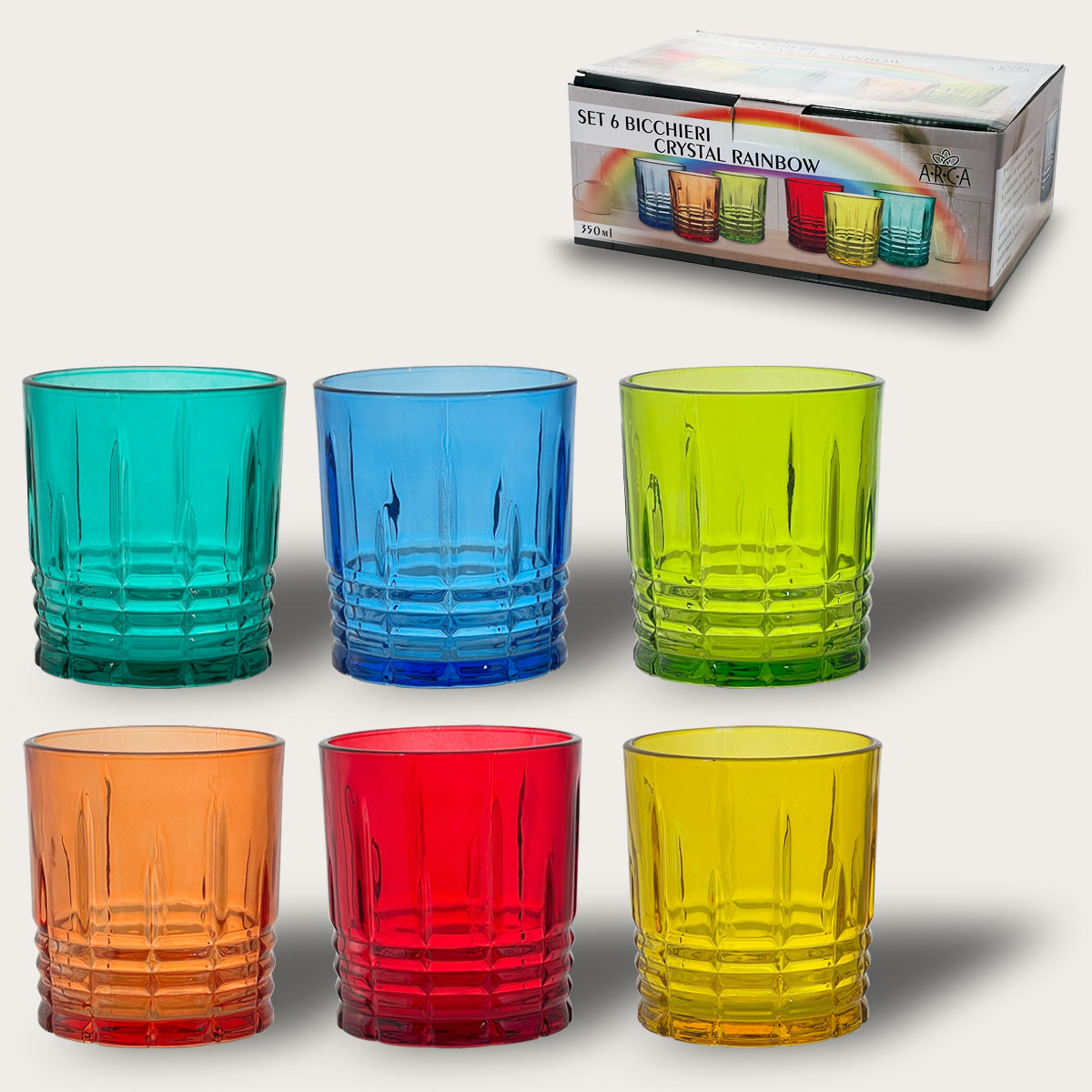 Set 6 Bicchieri Maui Colorati - Arca Italy