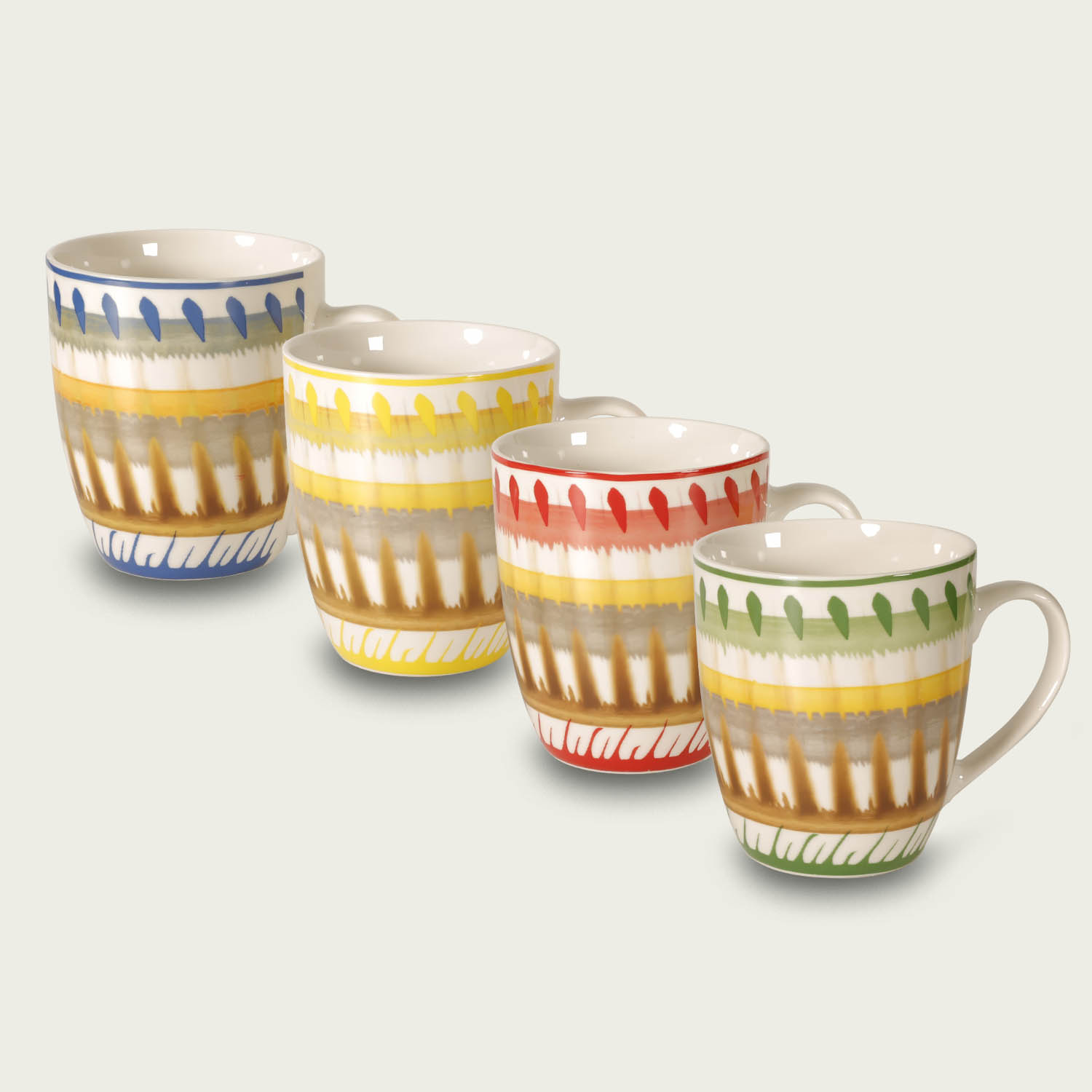 Set 4 Tazze Mug Apulia Raggio In Porcellana - Arca Italy